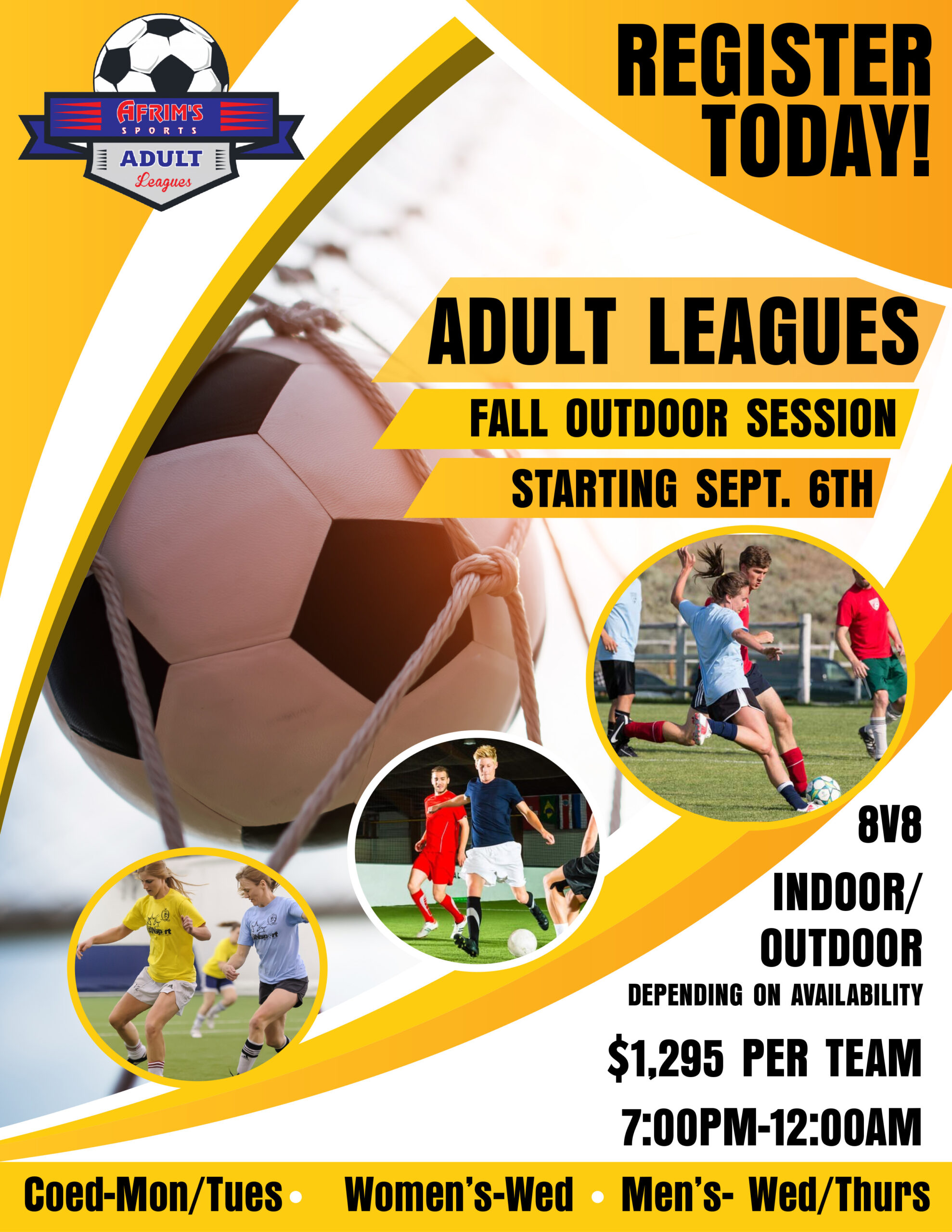 Adult Leagues – Afrim's Sports