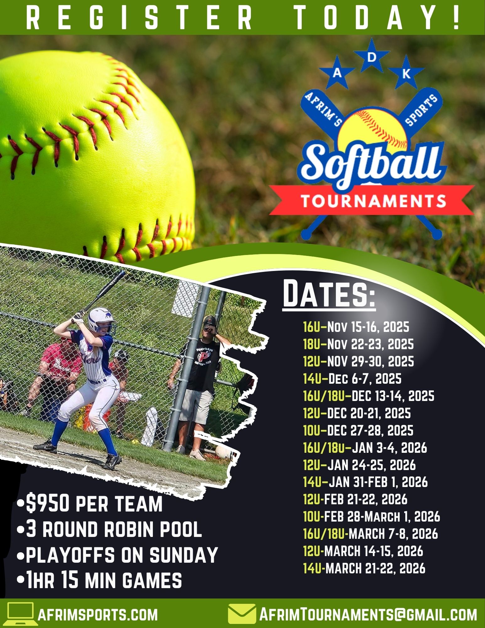 Winter Softball Tournaments – Afrim's Sports